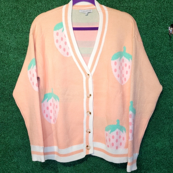 Miss Sparkling | Sweaters | 769 New Strawberry Patterned Cardigan ...